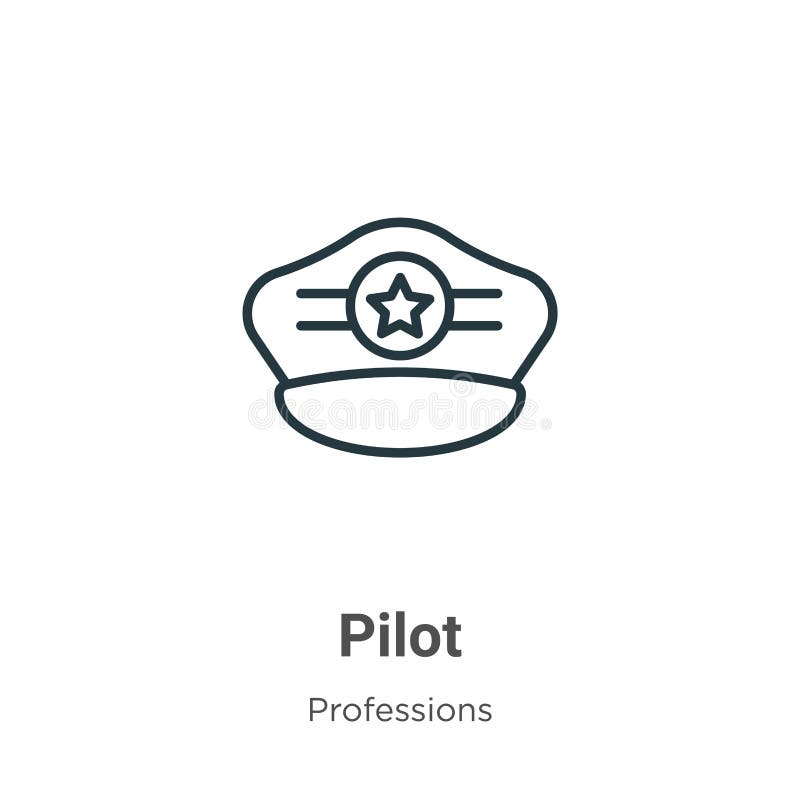 Military Pilot Outline Icon Stock Vector - Illustration of editable ...