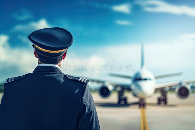 Pilot of the Plane stock illustration. Illustration of uniform - 342339233