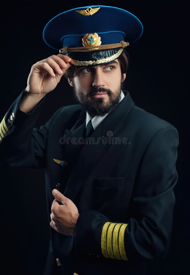 The Pilot of the Plane Men with Beard Stock Photo - Image of vehicle ...