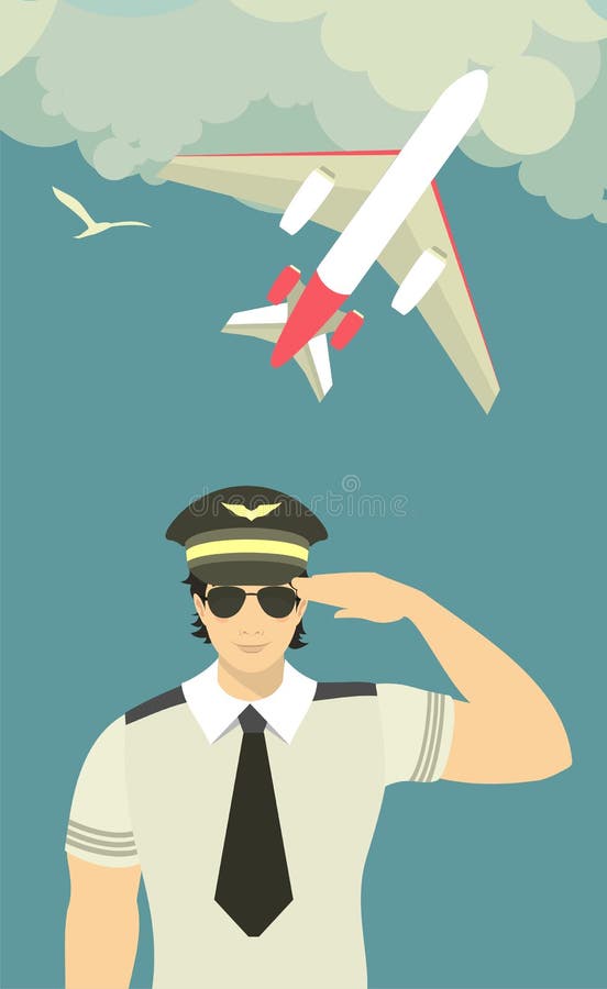 Skeleton Pilot from the Past in Vintage Outfit Stock Vector ...