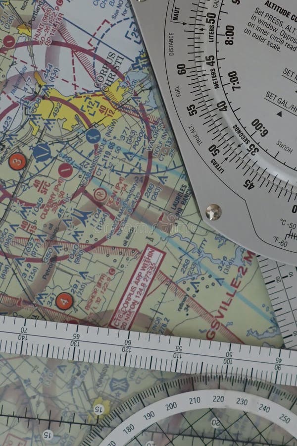 Ilot Plots a Flight on a Sectional Map for a Vector from One Airport To ...