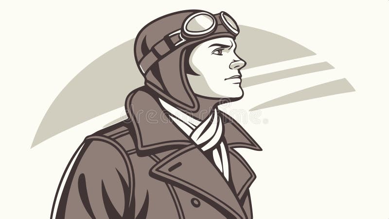 Pilot Portrait Illustration, Aviation Professional Graphic Vector ...