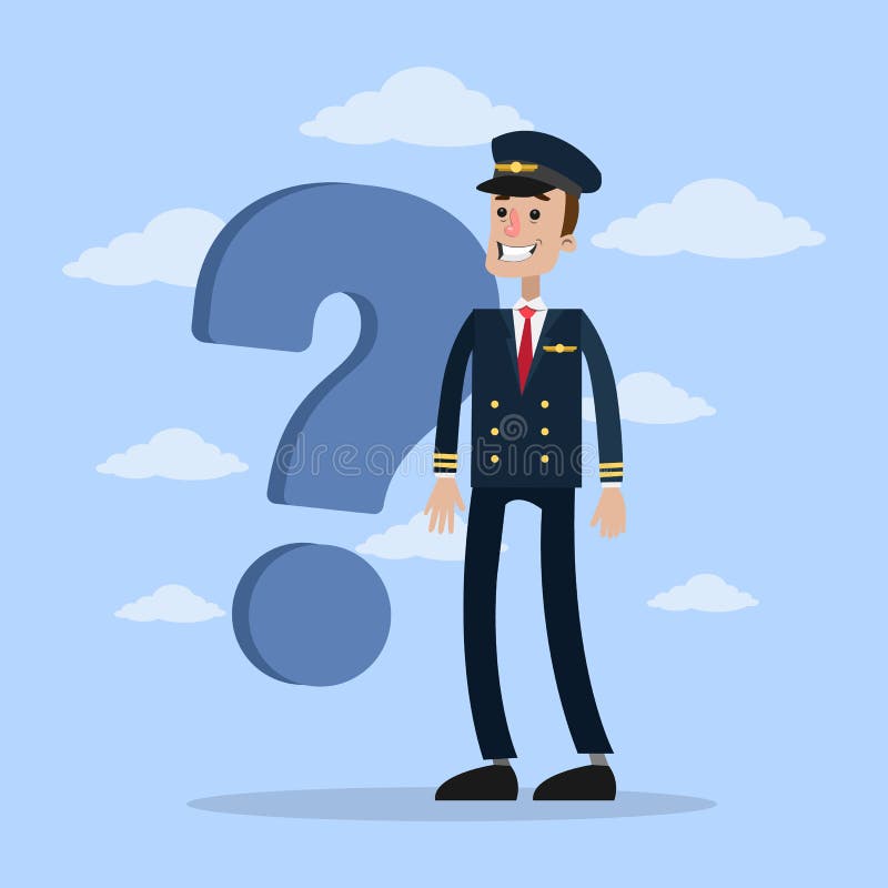 3d Pilot is thinking stock illustration. Illustration of travel - 50306654