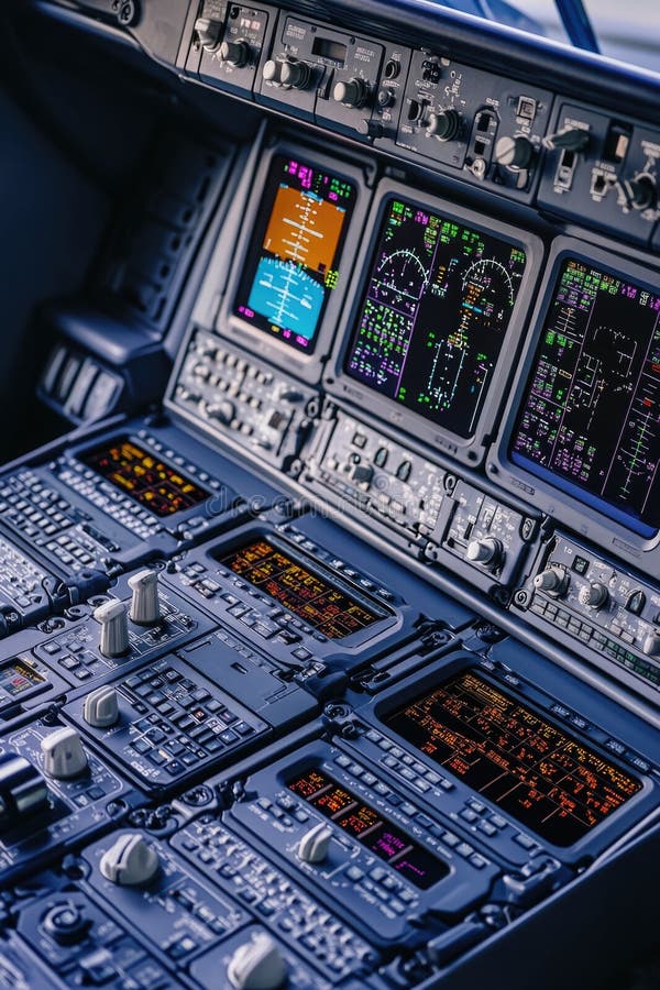 Pilot S Dashboard with Various Instruments and Levers Stock Image ...