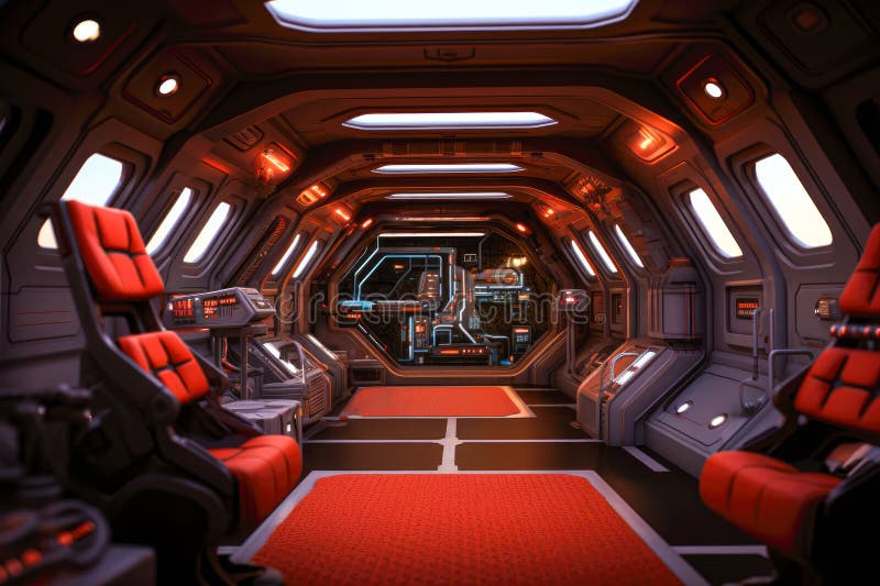 Pilot Seat in the Interior of a Spaceship. Stock Illustration ...