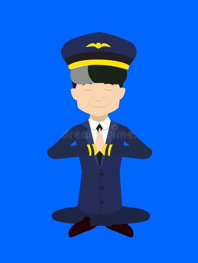 Pilot - Sitting and Praying Stock Vector - Illustration of comfort ...