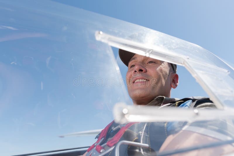 Pilot Standing Outside Private Jet Stock Photo - Image of horizontal ...