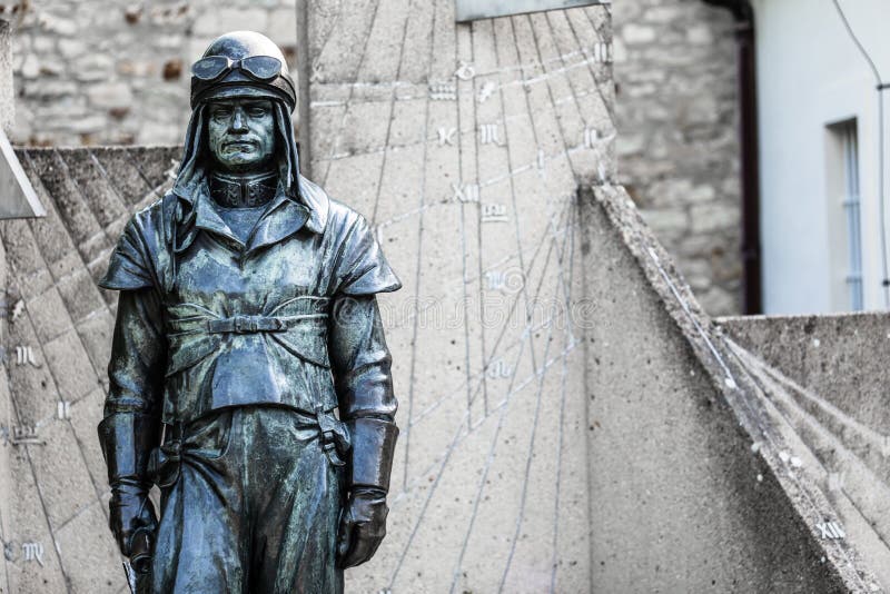 Pilot Statue Monument in Prague Stock Image - Image of prague ...