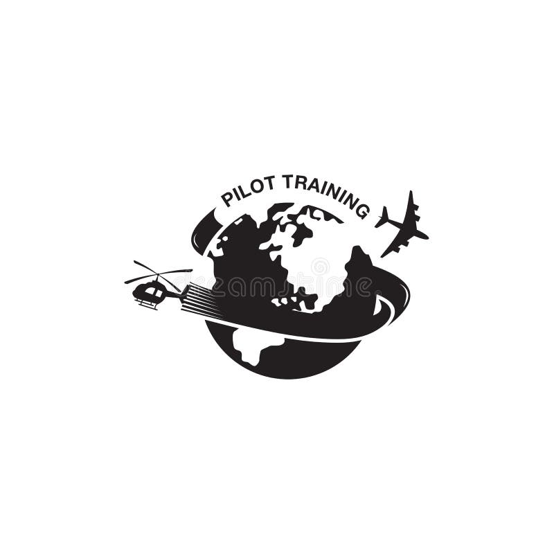 Pilot Training Academy Logo Design with Using Helicopter and Plane ...