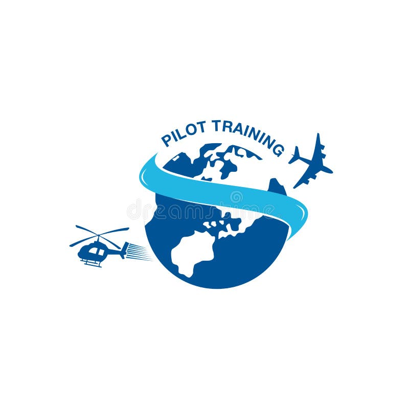 Pilot Training Academy Logo Design with Using Helicopter and Plane ...