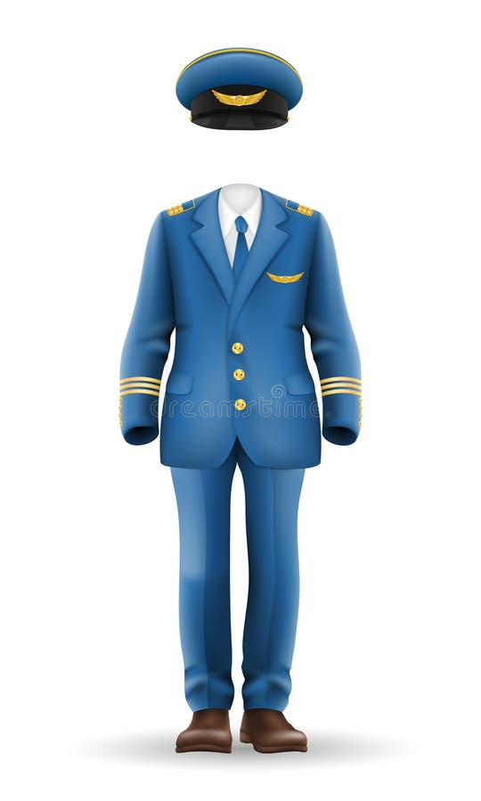 Pilot in a Uniform and Plane Cartoon Background with Airport Building ...
