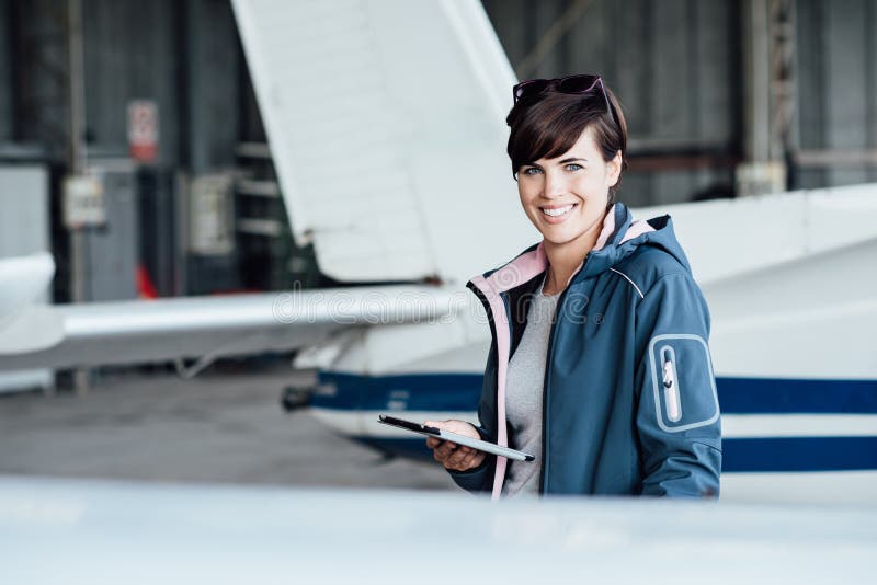 Pilot Using a Digital Tablet Stock Photo - Image of portable, flying ...