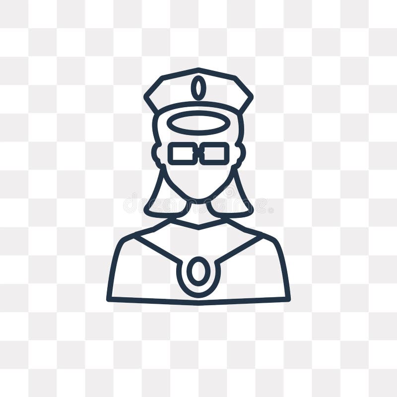 Pilot Vector Icon Isolated on Transparent Background, Linear Pilot ...