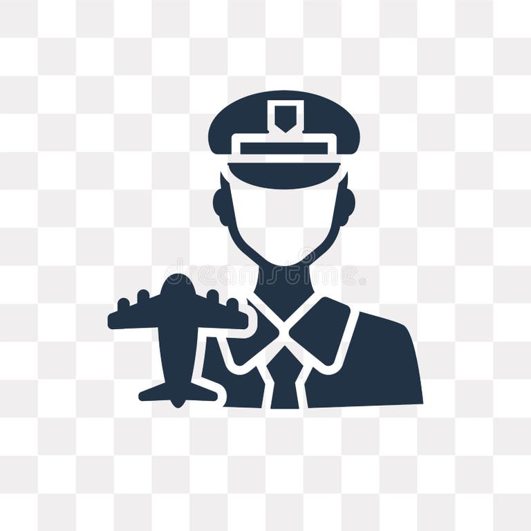 Pilot Vector Icon Isolated on Transparent Background, Pilot Tra Stock ...