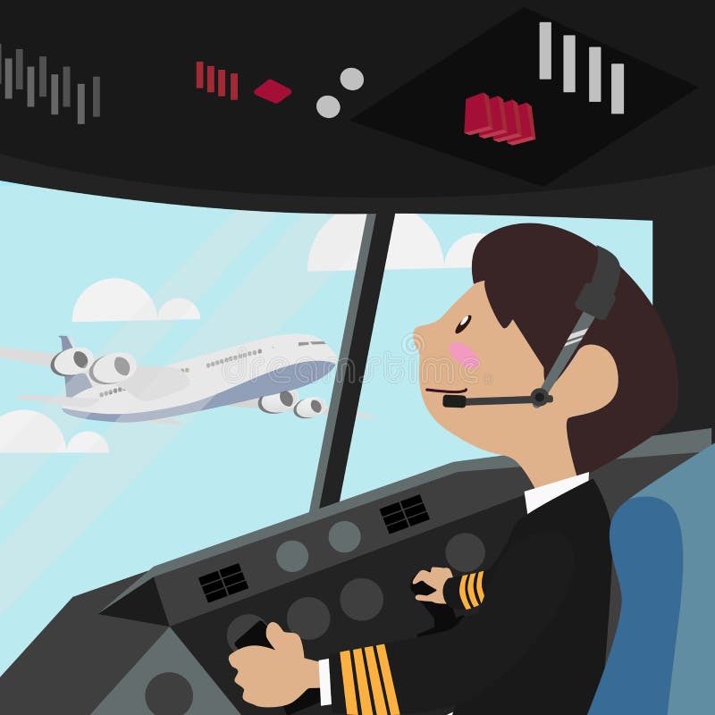 Illustration Vector Of Flight Deck Or Cockpit Stock Vector ...