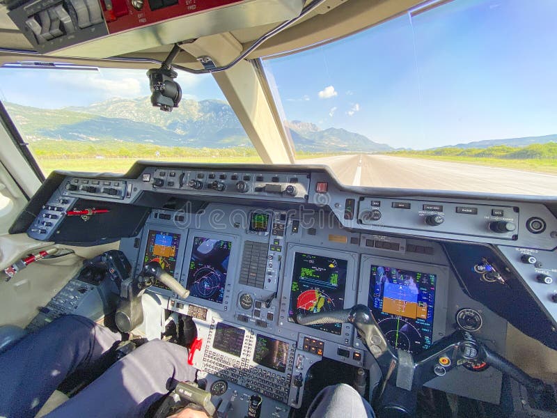 Pilot View from Cockpit, Inside View, on the Runway Editorial Image ...