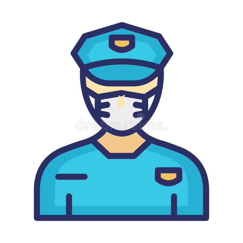 Pilot Wearing Mask Vector Icon Which Can Easily Modify or Edit Stock ...