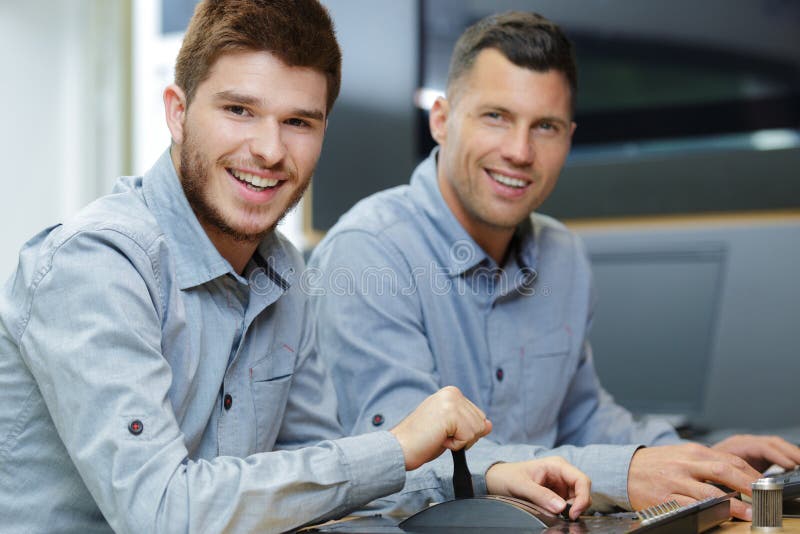 Piloting Course Student Posing with Teacher Stock Image - Image of ...