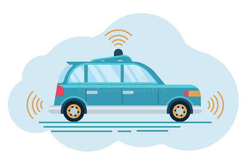 Pilotless Car with a Touch Control System Stock Vector - Illustration ...