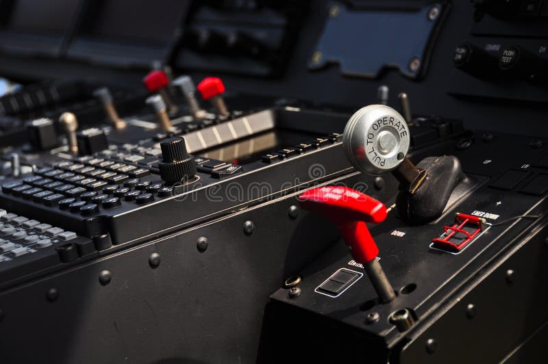 The Pilots Control Panel Inside a Passenger Airplane, Control Panel of ...