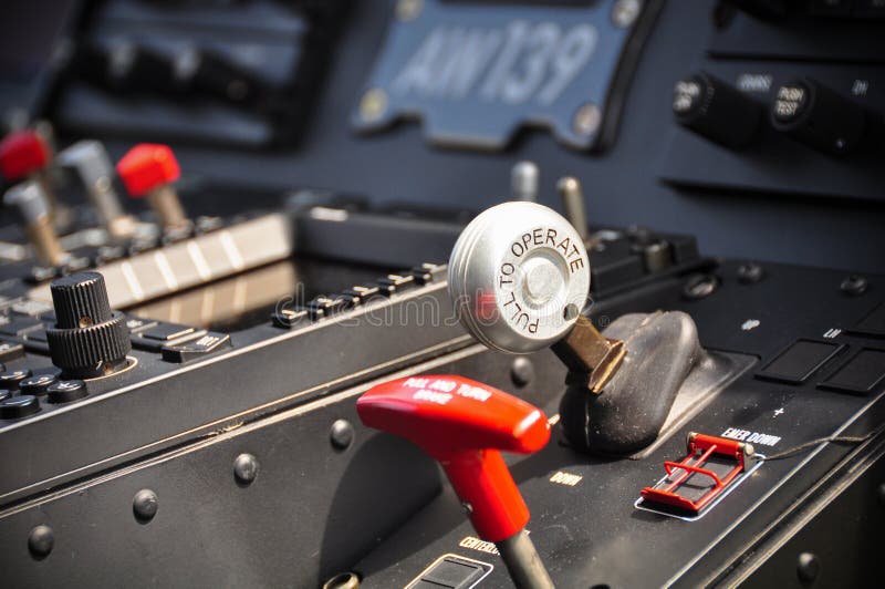 The Pilots Control Panel Inside a Passenger Airplane, Control Panel of ...