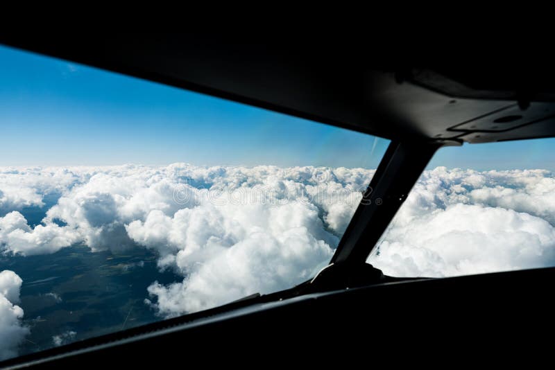 Pilots In The Plane Cockpit And Sky Stock Photo - Image of airborne ...