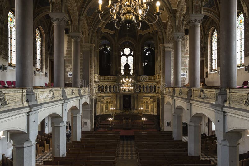 Pilsen O Grande Interior De Sinagogue Foto de Stock - Imagem de ...