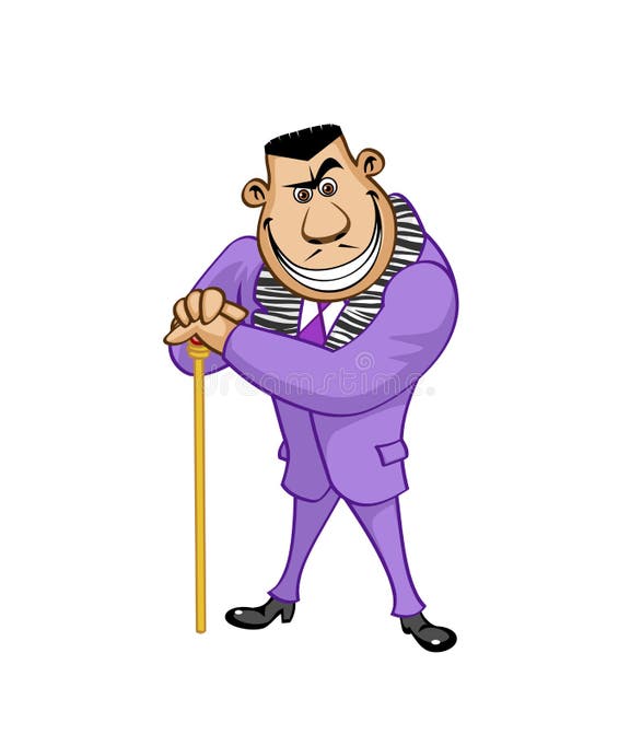Cartoon pimp character stock illustration. Illustration of gang - 135103956