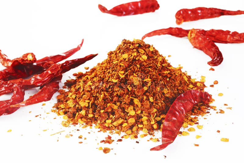 Piment Rouge Et Poudre De Piments Rouge Image stock - Image du mangez ...