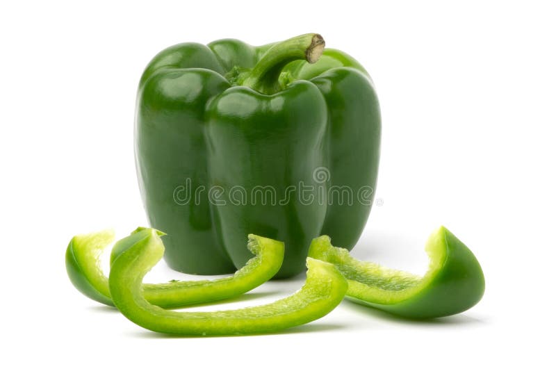 Pimenta Verde-doce Isolada No Fundo Branco Foto de Stock - Imagem de ...
