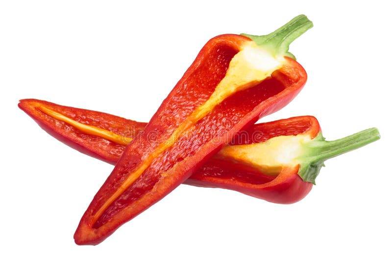 Pimienta De Chile De Chimayo, Mitades Sembradas Cruzadas Foto de ...