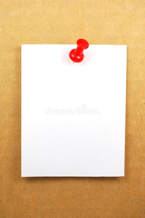 Note Memo Paper with Red Pin Stock Photo - Image of notification, hang ...