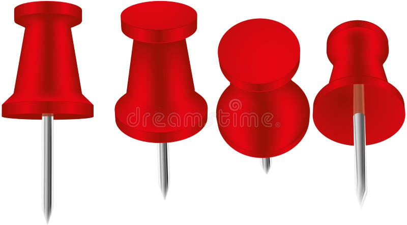 Red Drawing-pin stock vector. Illustration of polished - 3448832