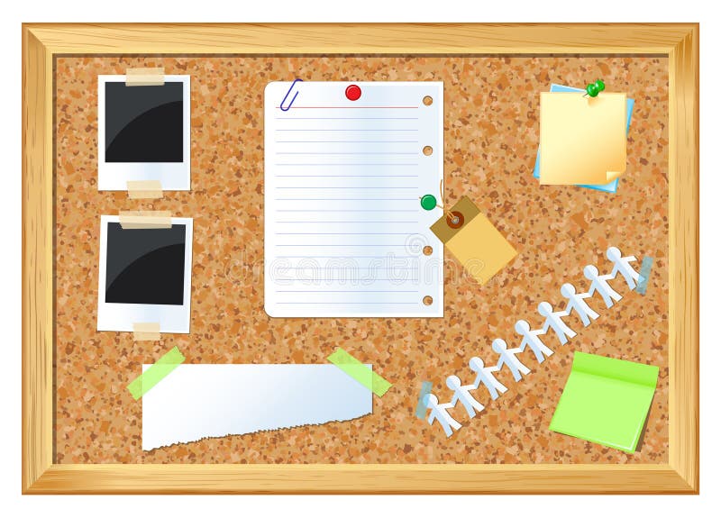 Pin board stock vector. Illustration of frame, note, schedule - 10472504