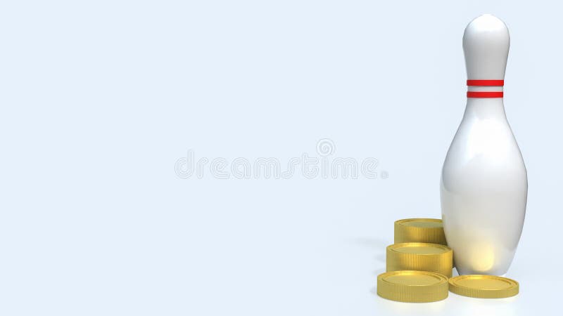 The Pin Bowling and Coins for Business Concept 3d Rendering Stock ...