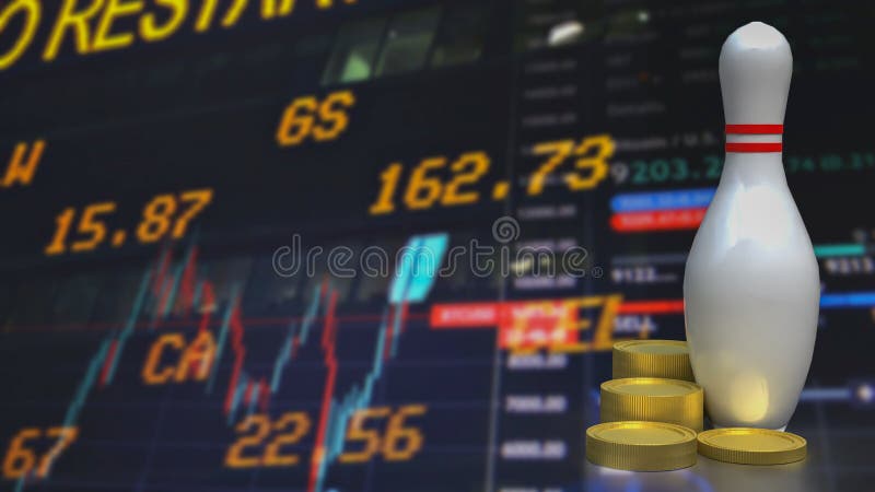 The Pin Bowling and Coins for Business Concept 3d Rendering Stock ...