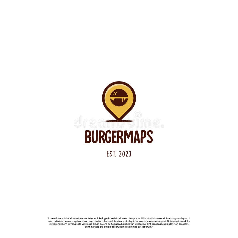 Pin Burger Restaurant Logo Design, Map Pointer Combine with Burger Logo ...