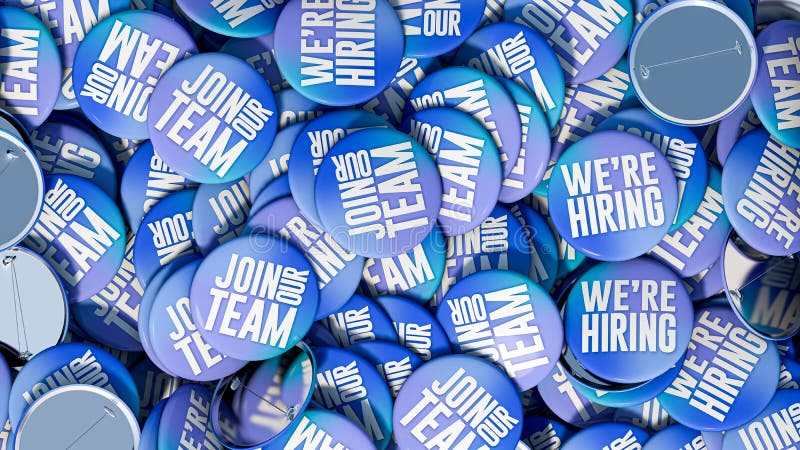 Pin button join our team. stock illustration. Illustration of metal ...