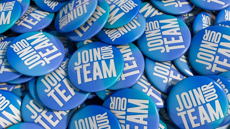 Pin button join our team stock illustration. Illustration of business ...