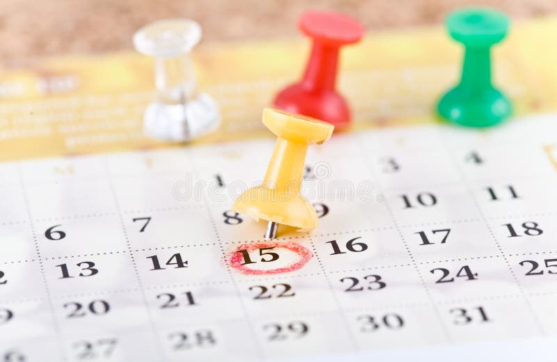 Pin and calendar. stock image. Image of business, paper - 3800039