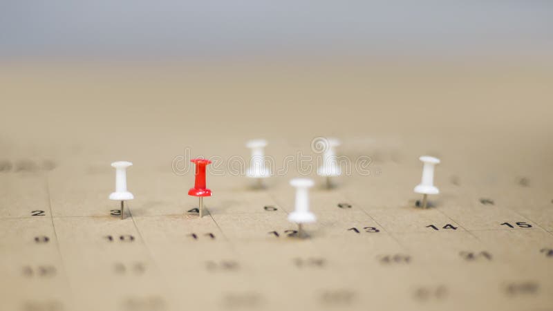 The Pin on the Calendar Indicates the Schedule, Planning Concept. Stock ...