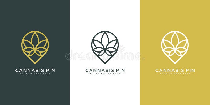 Pin Cannabis Logo Vector Design Stock Vector - Illustration of isolated ...