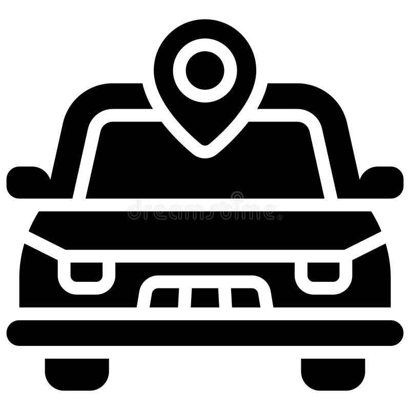 Pin with Car Icon, Location Map and Navigation Vector Stock Vector ...