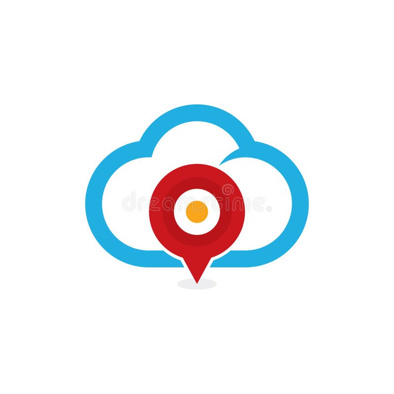 Pin Cloud Logo Icon Design ilustração do vetor. Ilustração de creativo ...