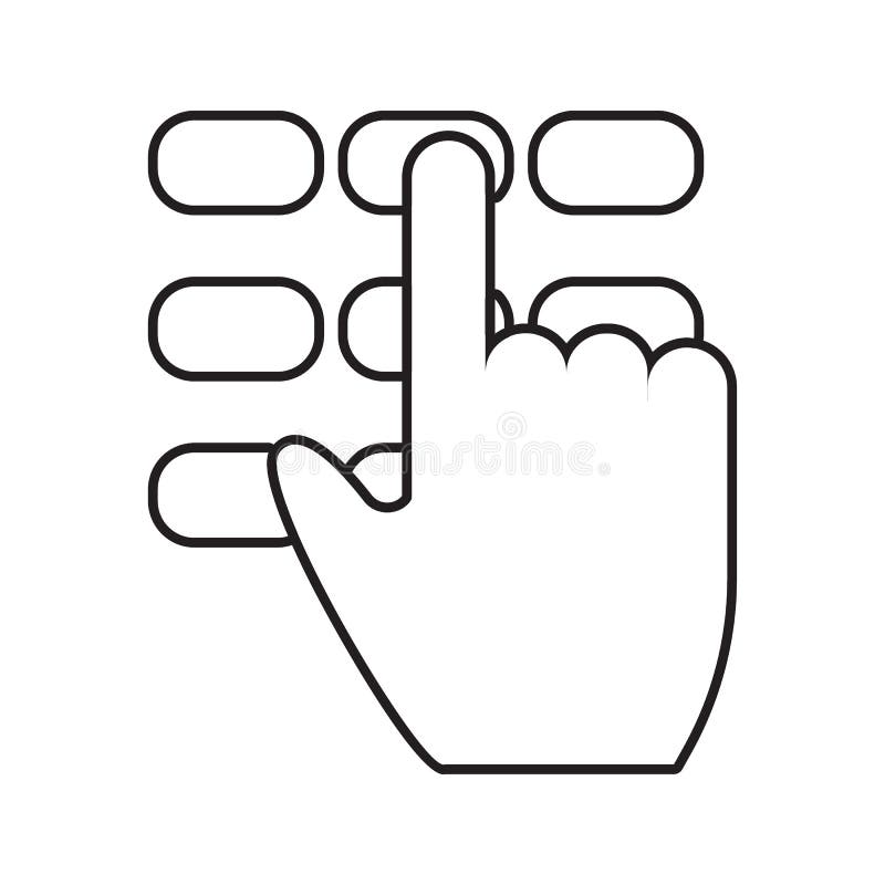 Pin Code and Hand Icon. Element of Cyber Security for Mobile Concept ...