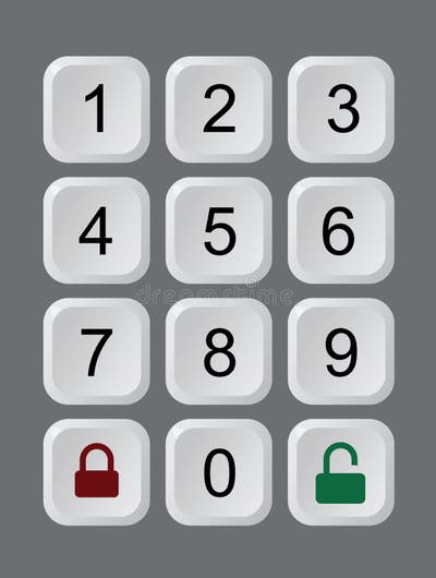 Pin code pad stock illustration. Illustration of numbers - 34718297