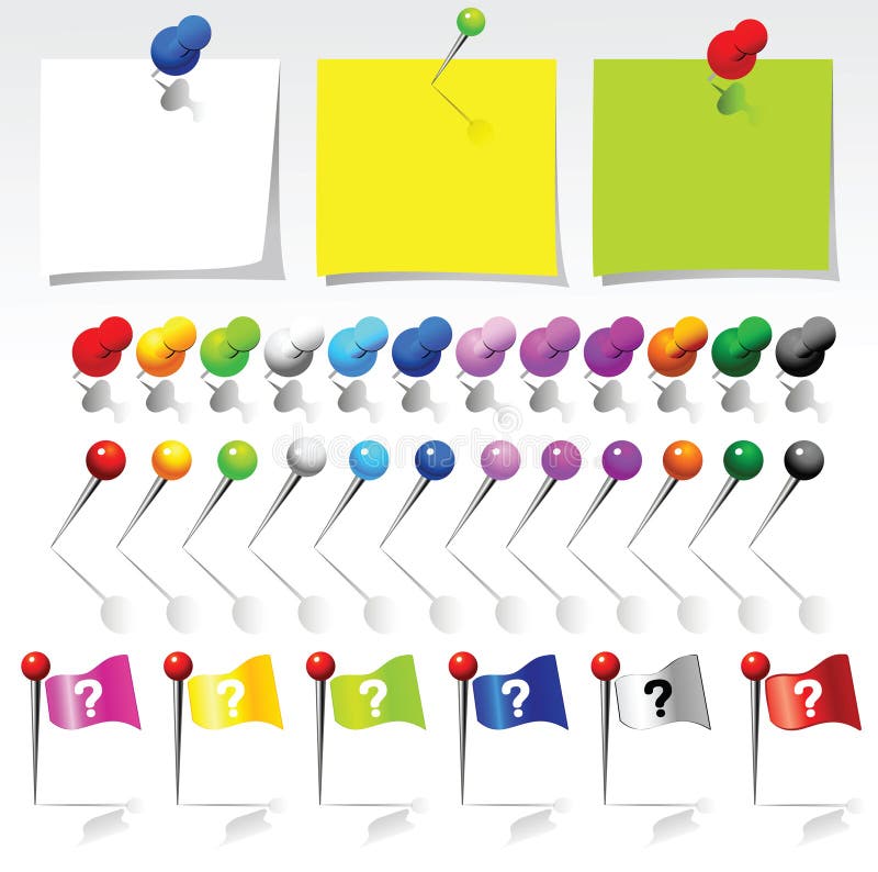 Pin collection stock vector. Illustration of banner, pins - 20728255