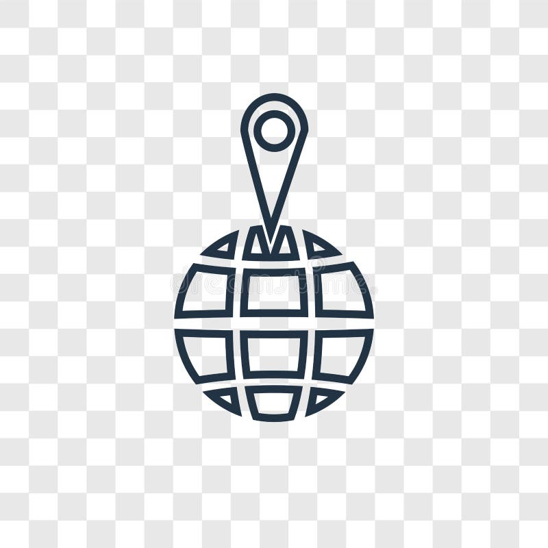 Pin Concept Vector Linear Icon Isolated on Transparent Background, Pin ...