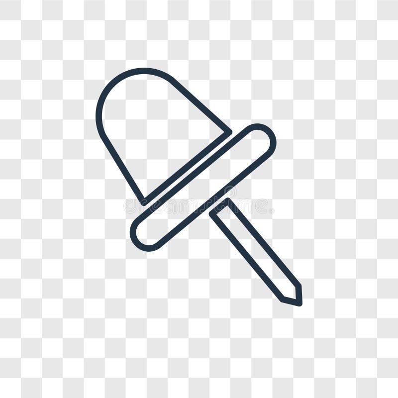 Pin Concept Vector Linear Icon Isolated on Transparent Background, Pin ...