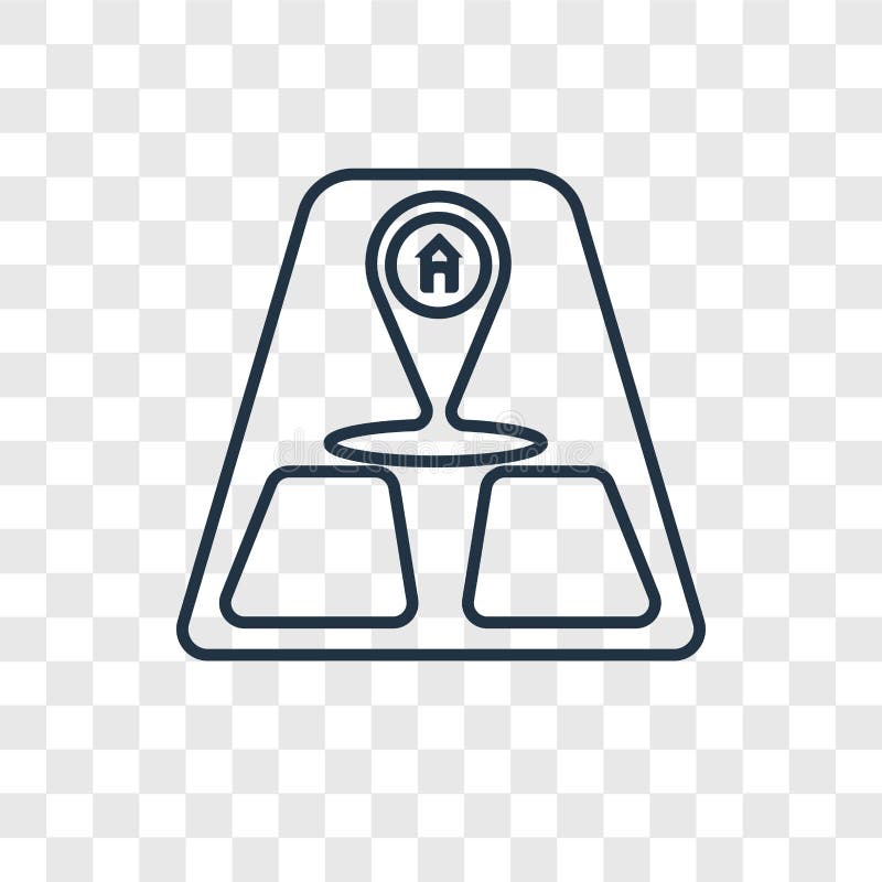 Pin Concept Vector Linear Icon Isolated on Transparent Background, Pin ...